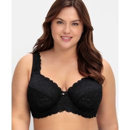sheego Damen B&uuml;gel-BH, Gr. 110, schwarz, 85% Polyamid, 15% Elasthan, BHs
