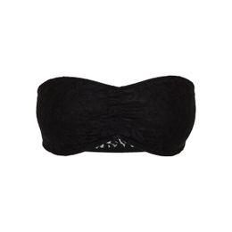Urban Classics Damen Sport-BH "Urban Classics Damen Ladies Laces Bandeau", Gr. XSschwarz, 91% Polyamid, 9% Elasthan, BHs