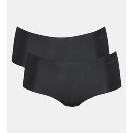 Sloggi Damen Panty "ZERO Microfibre 2.0", Gr. L, schwarz, Single Jersey, Obermaterial: 76% Polyamid, 24% Elasthan, Unterhosen, nahtlos, gewellte