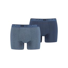 Head Jungen Boxershorts "Head BASIC BOXER 2P", Gr. XL, blau, Obermaterial: 95% Baumwolle, 5% Elasthan, unifarben mit Farbeinsatz, Unterhosen, mit