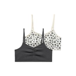Buffalo M&auml;dchen Bustier, Gr. 170, grau, Jersey, Obermaterial: 92% Baumwolle, 8% Elasthan (LYCRA), bedruckt, unifarben, Basic, BHs, mit verstellbaren