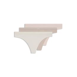 BOSS Damen String "3P THONG", Gr. S, bunt, Jersey, Obermaterial: 90% Baumwolle, 10% Elasthan, Unterhosen, mit BOSS Logobund