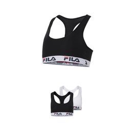 Fila Damen Bralette "JUNIOR GIRL BRA", Gr. 146, schwarz-wei&szlig;, Obermaterial: 95% Baumwolle, 5% Elasthan, unifarben, BHs, nahtlos, Racerback-R&uuml;cken,