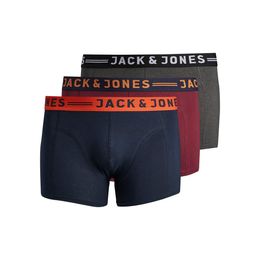 Jack & Jones PlusSize Herren Boxershorts "JACLICHFIELD TRUNKS NOOS 3 PACK PLS", JACK & JONES PLUSSIZE, Gr. XXXL, rot, Jersey, Obermaterial: 95% Baumwolle, 5% Elasthan,
