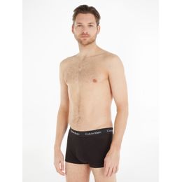 Herren Trunk "Low Rise Trunk 3 PACK", Calvin Klein Underwear, Gr. M, schwarz, Obermaterial: 95% Baumwolle, 5% Elasthan, Unterhosen, mit