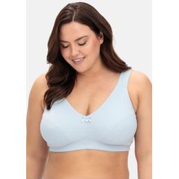 sheego Damen Entlastungs-BH, Gr. 85, blau, 95% Baumwolle, 5% Elasthan, BHs