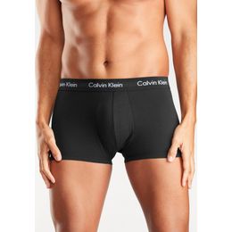 Herren Trunk "Low Rise Trunk 3 PACK", Calvin Klein Underwear, Gr. L, schwarz, Obermaterial: 95% Baumwolle, 5% Elasthan, Unterhosen, mit