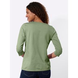 Casual Looks Damen 3/4-Arm-Shirt "2er-Pack Shirts"eucalyptus, ecru, Gr. 52, unifarben, 100% Baumwolle, Shirts
