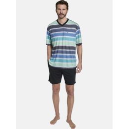 Babista Herren Shorty "Kurzer Schlafanzug PORENTO", Gr. 50, blau, Homewear-Sets, mit feiner Bruststickerei