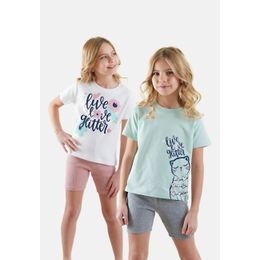 DENOKIDS M&auml;dchen Schlafanzug "Flowers", Gr. 122multicolor, 98% Baumwolle, 2% Elasthan, bedruckt, Homewear-Sets, im Doppelpack