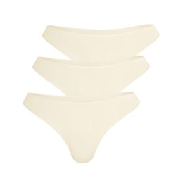 Nina von C. Damen String "3er Pack Damen String Secret", Gr. 38, beige, Stoff, Obermaterial: 95% Polyamid PA. 5% Elasthan EL., Unterhosen