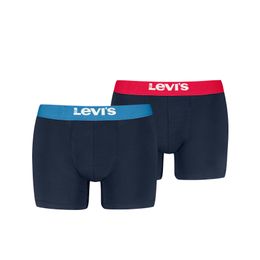 Levi's LEVI'S Herren Boxershorts "LEVIS MEN SLD BASC BOXER BRIEF ORG CO 2P", Gr. M, blau, Obermaterial: 95% Baumwolle, 5% Elasthan, Unterhosen, mit breitem
