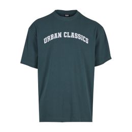 Urban Classics Damen T-Shirt "Urban Classics UC College Logo Tall Tee"bottlegr&uuml;n, Gr. M, bedruckt, 100% Baumwolle, Shirts
