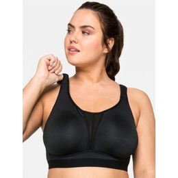 sheego Damen Sport-BH, Gr. 85, schwarz, 90% Polyester, 10% Elasthan, BHs