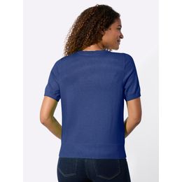 Casual Looks Damen Kurzarmpullover "Kurzarm-Pullover"royalblau, Gr. 48, unifarben, 100% Baumwolle, Pullover