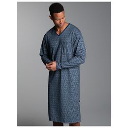 TRIGEMA Herren Pyjama "TRIGEMA Nachthemd mit Allover-Bl&auml;tter-Muster", Gr. XLnight, blau, 100% Baumwolle, Homewear-Sets