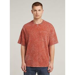 G-Star Raw T-Shirt G-STAR "Acid Wash Boxy T-Shirt", Damen, Gr. M, acid etruscan rot, Obermaterial: 100% Baumwolle, Shirts T-Shirt