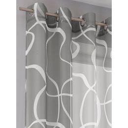 Gardine HEINE HOME, B:270cm H:175cmgrau, wei&szlig;, Polyester, Gardinen