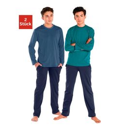Jungen Pyjama, AUTHENTIC LE JOGGER, Gr. 122, bunt, Jersey, Obermaterial: 100% Baumwolle, unifarben, Basic, Homewear-Sets, in Basicfarben