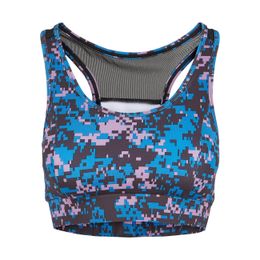 Urban Classics Damen Sport-BH "Urban Classics Damen Ladies Tech Mesh Bra", Gr. Mdigital duskviolet camo, 77% Polyester, 23% Elasthan, BHs