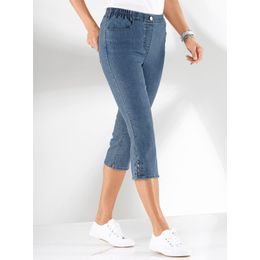 Classic Basics Damen Caprijeans, blau, Gr. 42, unifarben, 78% Baumwolle, 20% Polyester, 2% Elasthan, Jeans