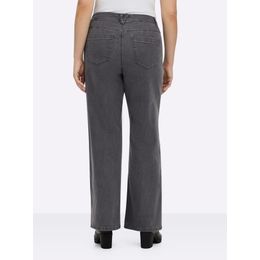 sheego Damen Bequeme Jeans, grau, Gr. 46, unifarben, 99% Baumwolle, 1% Elasthan, Jeans
