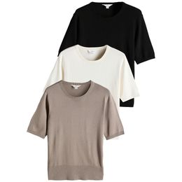The Set Pullover Damen Gr&ouml;&szlig;e XS creme / dunkelbeige / schwarz