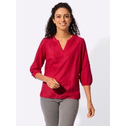 Inspirationen Damen Schlupfbluseerdbeere, Gr. 42, unifarben, 100% Baumwolle, Blusen