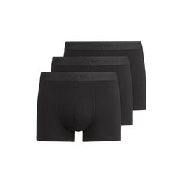 OLYMP Herren Boxershorts, Gr. L, schwarz, Obermaterial: 95% Baumwolle, 5% Elasthan, Unterhosen, mit Ton-in-Ton Markenlogo