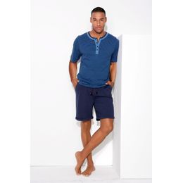 Herren Pyjama, AUTHENTIC LE JOGGER, Gr. 44, blau, Jersey, Obermaterial: 100% Baumwolle, gestreift, Basic, Homewear-Sets, Schlafanzug mit aufwendigem