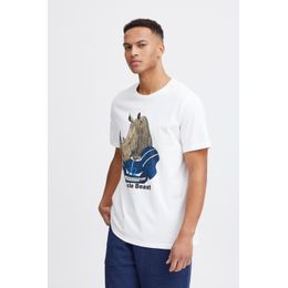 Blend Damen T-Shirt "BHTee"weiß rhino, Gr. L, bedruckt, Web, 100% Baumwolle, Shirts, Lässiges T-Shirt mit Print