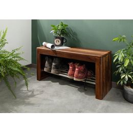 Schuhregal Sheesham 81x30x40 walnuss gewachst TORONTO #245