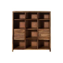 B&uuml;cherregal Sheesham 142x45x145 natur lackiert / sandgestrahlt PURE SHEESHAM #208