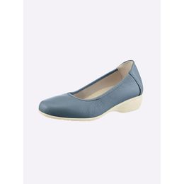 CLASSIC Damen Ballerina, Gr. 39bleu, Glattleder, Basic, Schuhe