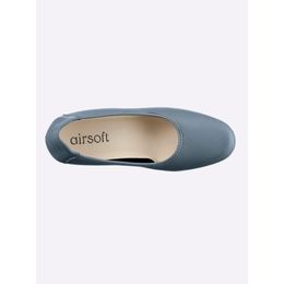 CLASSIC Damen Ballerina, Gr. 40bleu, Glattleder, Basic, Schuhe