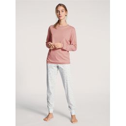 Calida Damen Schlafanzug "Sweet Dreams", Gr. S, rosa, Interlock, Obermaterial: 100% Baumwolle, gemustert, unifarben, Homewear-Sets,