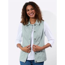 Casual Looks Damen Kurzweste, gr&uuml;n, Gr. 38, unifarben, 97% Baumwolle, 3% Elasthan, Westen