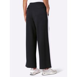 Inspirationen Damen Jerseyhoseschwarz, wei&szlig;, Gr. 42, gemustert, mehrfarbig, 50% Modal, 44% Polyester, 6% Elasthan, Hosen