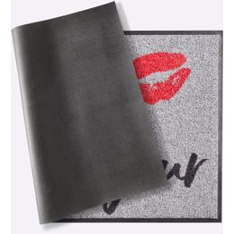 Fu&szlig;matte Salonloewe, B:75cm H:7mm L:120cmgrau, schwarz, Polyamid, Flur, Teppiche