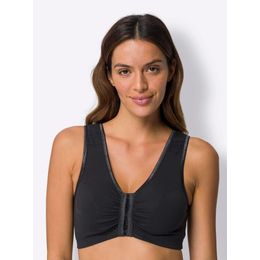 Damen B&uuml;gelloser BH, Gr. 80, schwarz-wei&szlig;, 85% Baumwolle, 9% Polyamid, 6% Elasthan, BHs