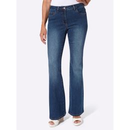 Inspirationen Damen 5-Pocket-Jeansblau, stone, washed, Gr. 44, unifarben, 95% Baumwolle, 3% Polyester, 2% Elasthan, Jeans