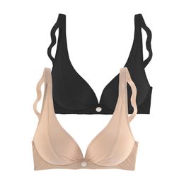Petite Fleur Damen B&uuml;gel-BH, Gr. 80, rosa, Microtouch, Obermaterial: 87% Polyamid, 13% Elasthan, BHs, f&uuml;r ein tiefes Dekollet&eacute;