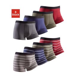 Buffalo Herren Boxer "Boxershorts für Herren", Gr. L, bunt, Jersey, Obermaterial: 95% Baumwolle, 5% Elasthan, gestreift, unifarben, Unterhosen, mit