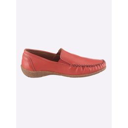 Loretta Damen Slipper, Gr. 42rot, Glattleder, Schuhe