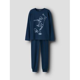 name it Jungen Pyjama "NKMNIGHTSET TITAN SKATER NOOS", Gr. 146, grau, Jersey, Obermaterial: 95% Baumwolle, 5% Elasthan, bedruckt, Homewear-Sets