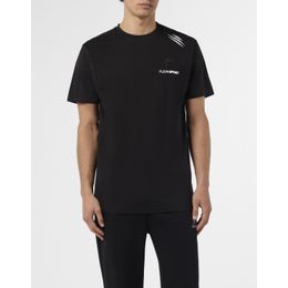 Plein Sport Herren T-Shirt "Scratch"02, schwarz, Gr. L, Obermaterial: 47% Baumwolle, 47% Modal, 6% Elasthan, Shirts