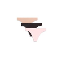 Damen Tanga "THONG 3 PK", Calvin Klein Underwear, Gr. XLschwarz, cedar, eggshell, Webqualit&auml;t, Obermaterial: 88% Polyamid, 11% Elasthan, 1% sonstige