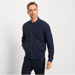 Sweatjacke OLYMP, Herren, Gr. L, blau (marine), Sweatware, Obermaterial: 100% Baumwolle, regular fit, Sweatjacken Sweatjacke, regular fit, basic, Stehkragen, Topseller