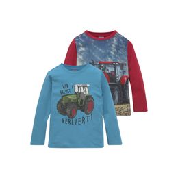 Kidsworld Jungen Langarmshirt "Traktoren", bunt, Gr. 92, bedruckt, Single Jersey, Obermaterial: 100% Baumwolle. Obermaterial Vorderteil: 100%