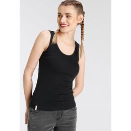 Kangaroos Damen Tanktop, gr&uuml;n, Basic, Gr. 48, unifarben, Rippware, Obermaterial: 100% Baumwolle, Tops, einmal mit und einmal ohne Knopfleiste